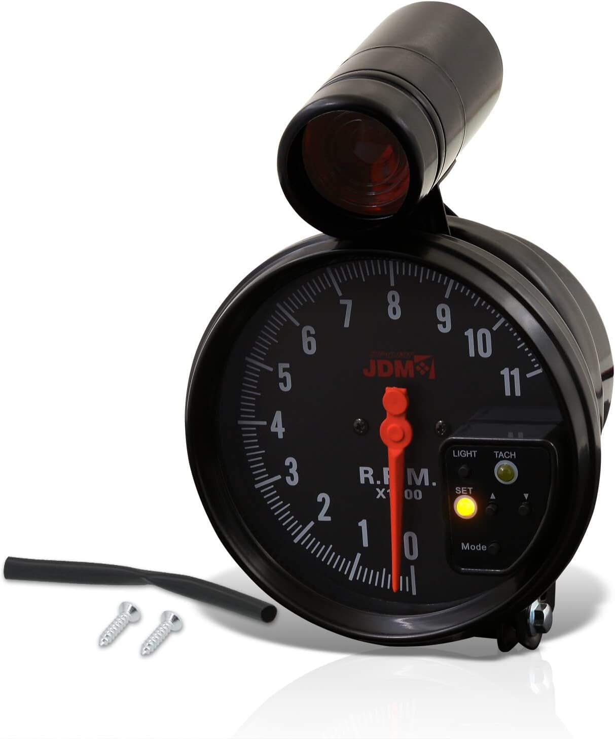 AJP Distributors JDM Sport 5" Black Face Analog Tachometer 11K RPM Tach ...