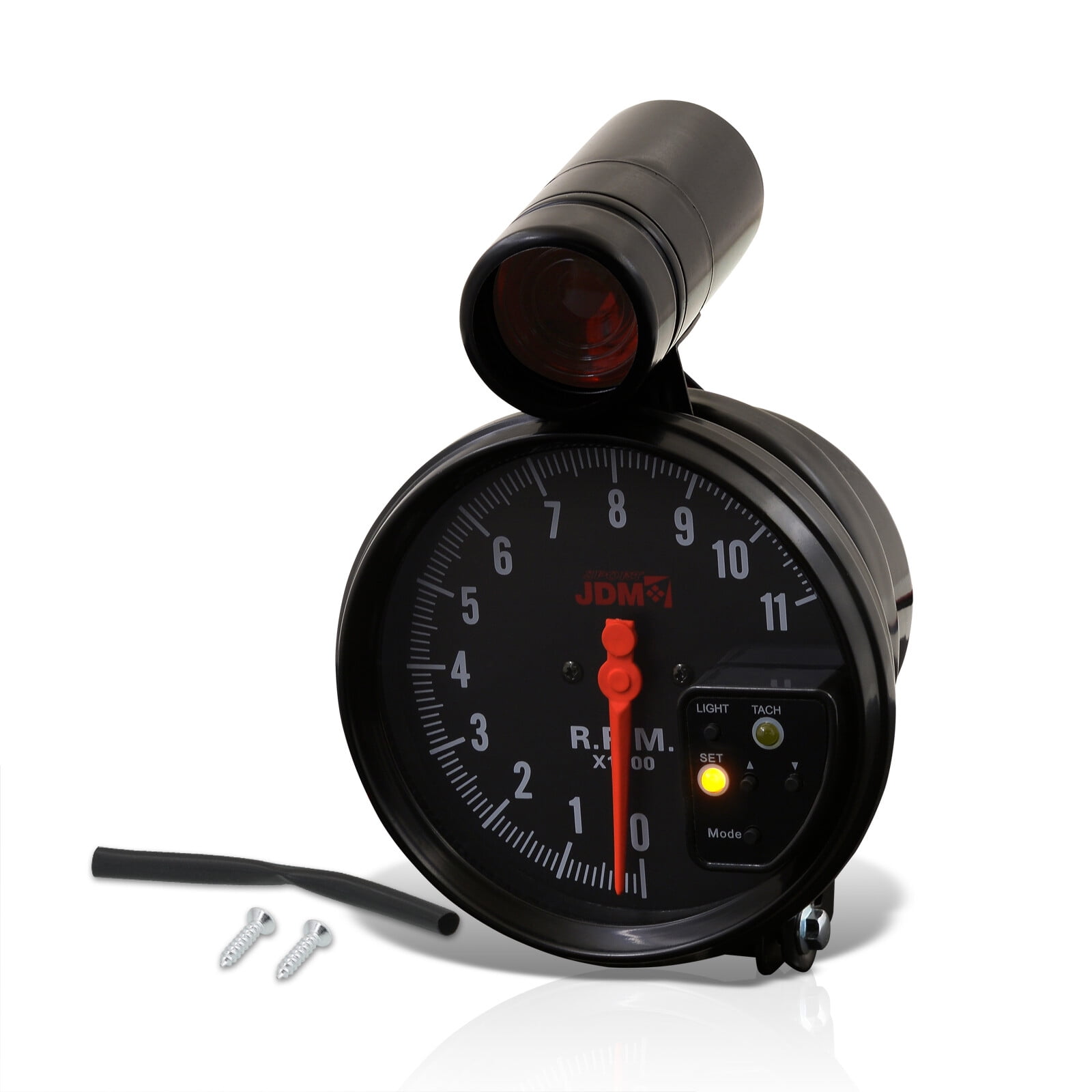 AJP Distributors JDM Sport 5" Black Face Analog Tachometer 11K RPM Tach ...