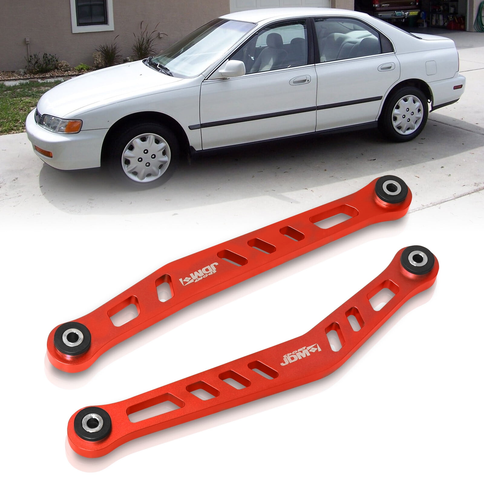 AJP Distributors JDM Sport Cross Design Red Aluminum Rear Lower ...