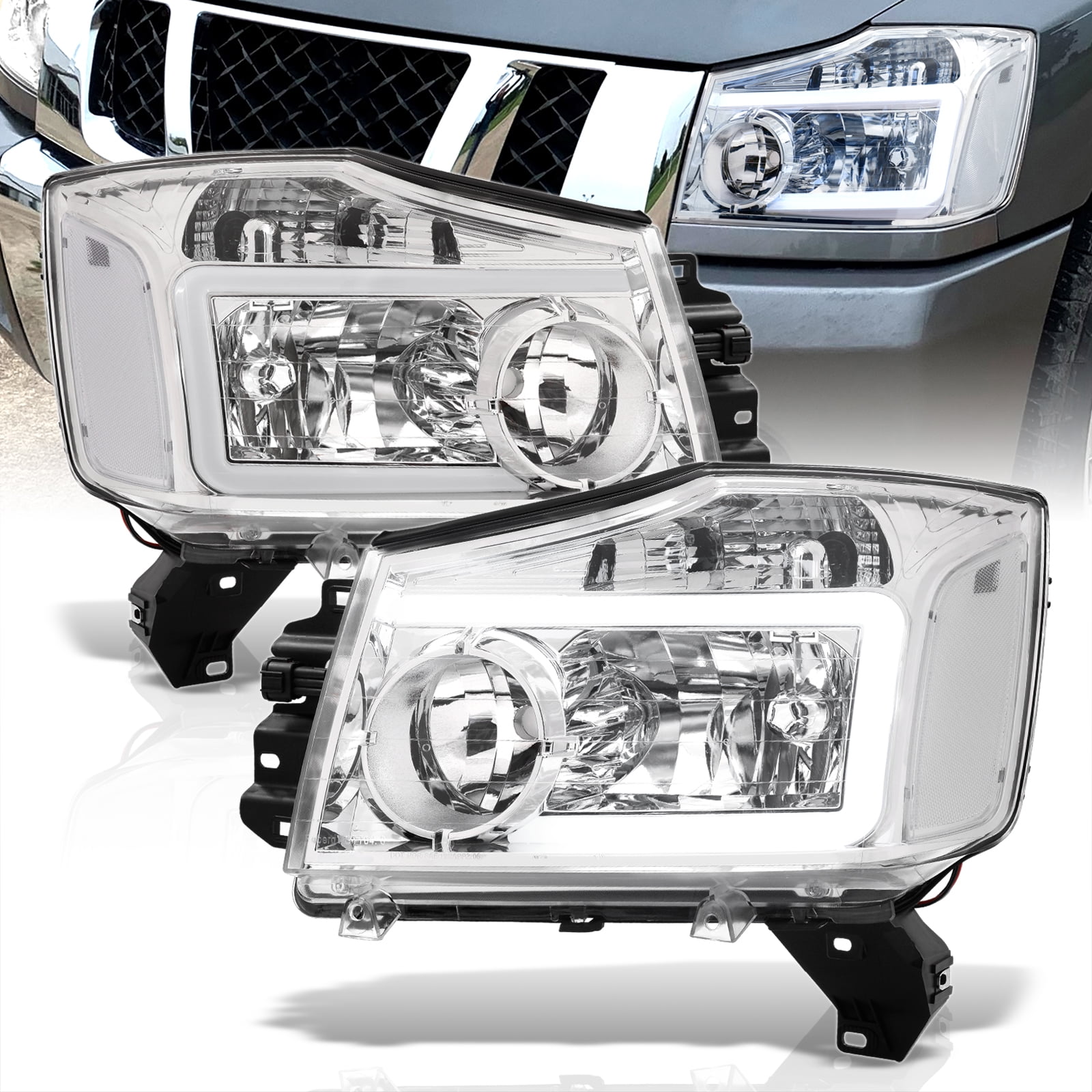 AJP Distributors Pair LED DRL Tube Bar Driving Head Lights Lamps ...