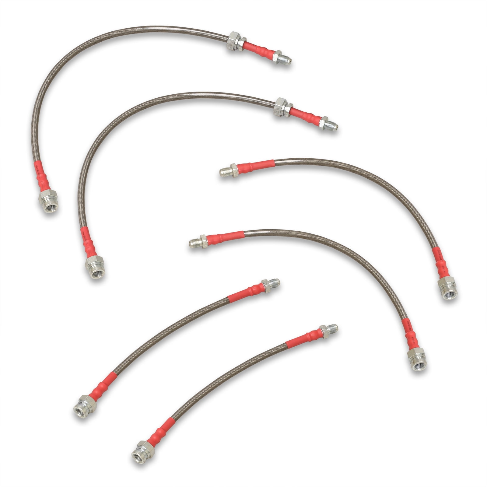 AJP Distributors Silver Stainless Steel Braided Oil Brake Lines Hoses ...