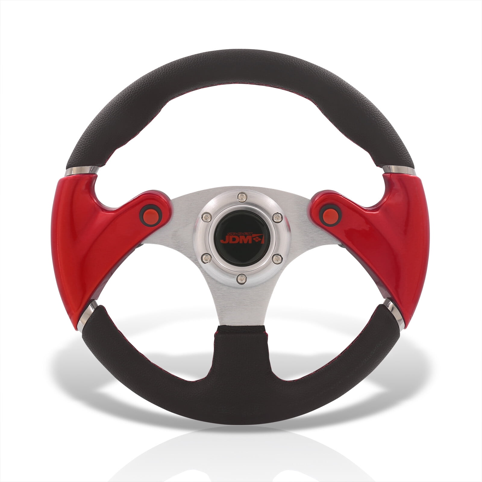 AJP Distributors Universal 13" 320mm 6-Bolt Holes Steering Wheel Black ...