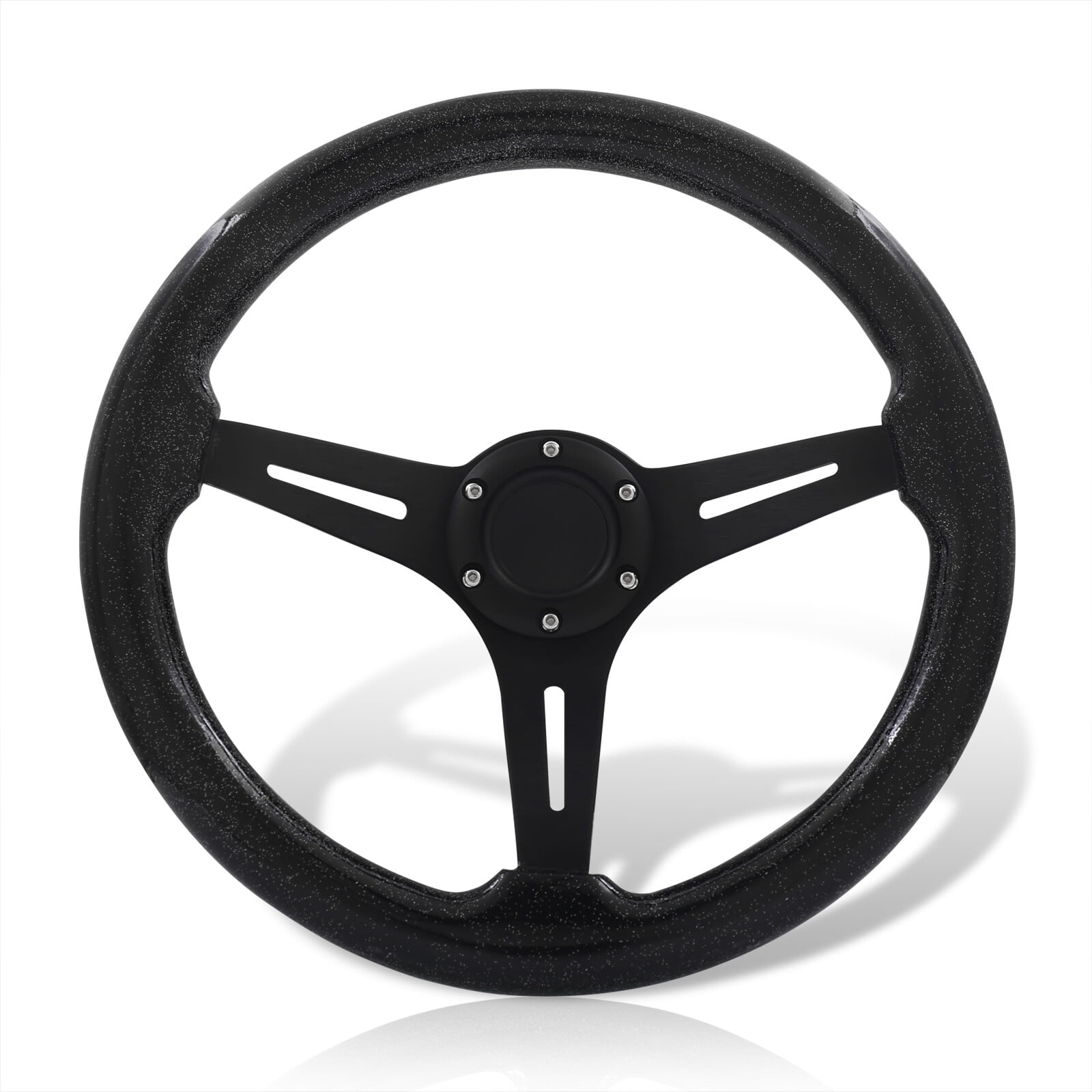 AJP Distributors Universal 350mm 14" 6 Bolts Holes Aluminum Steering ...