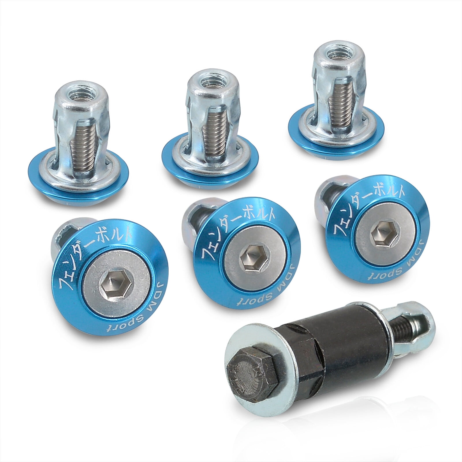AJP Distributors Universal JDM Sport 6-Piece M6 x 20mm T-6061 CNC ...