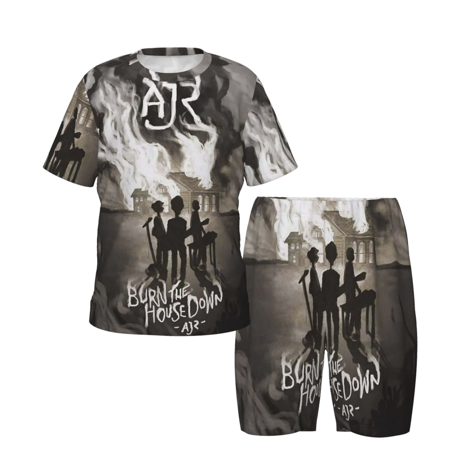 AJR Click Art Pajama Set Sleepwear Short Sleeves Pants 2-Piece PJs Set ...