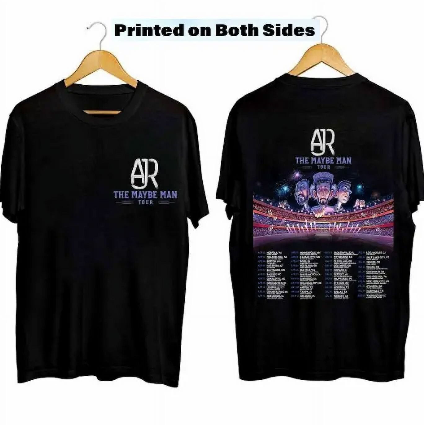 AJR Maybe Man Band 2024 Tour T-Shirt Fans Size Gift Fan Black All ...