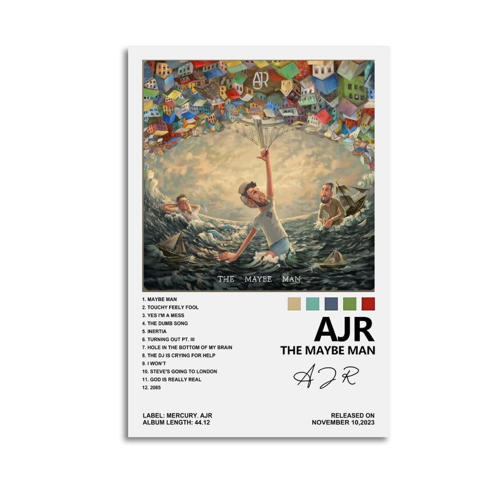 AJR Poster The Maybe Man Album Cover Canvas Modern Poster Wall Art ...