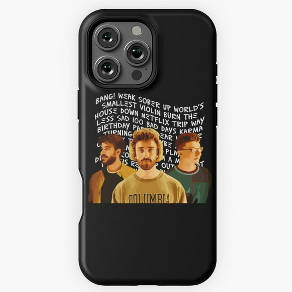 AJR Songlist Dark Mode Music Fan Art Phone Case for iPhone 16 15 14 13 ...