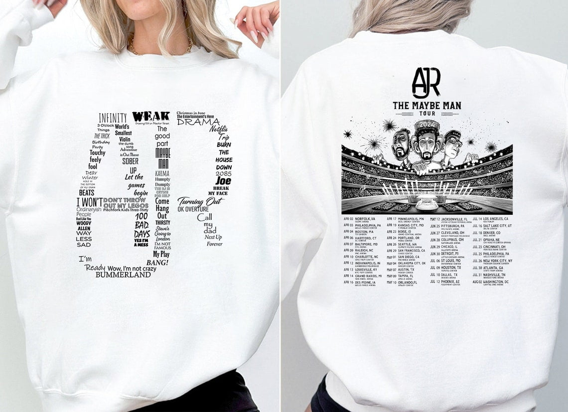 AJR The Maybe Man Tour 2024 Two-Sided Sweatshirt, Ajr Band Shirt, Ajr ...