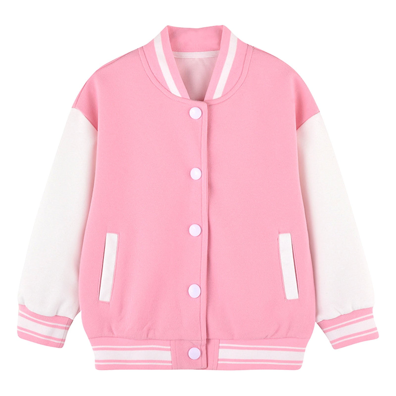 AJTQTH Baseball Jackets for Kids Cute Long Sleeve Color Patchwork ...