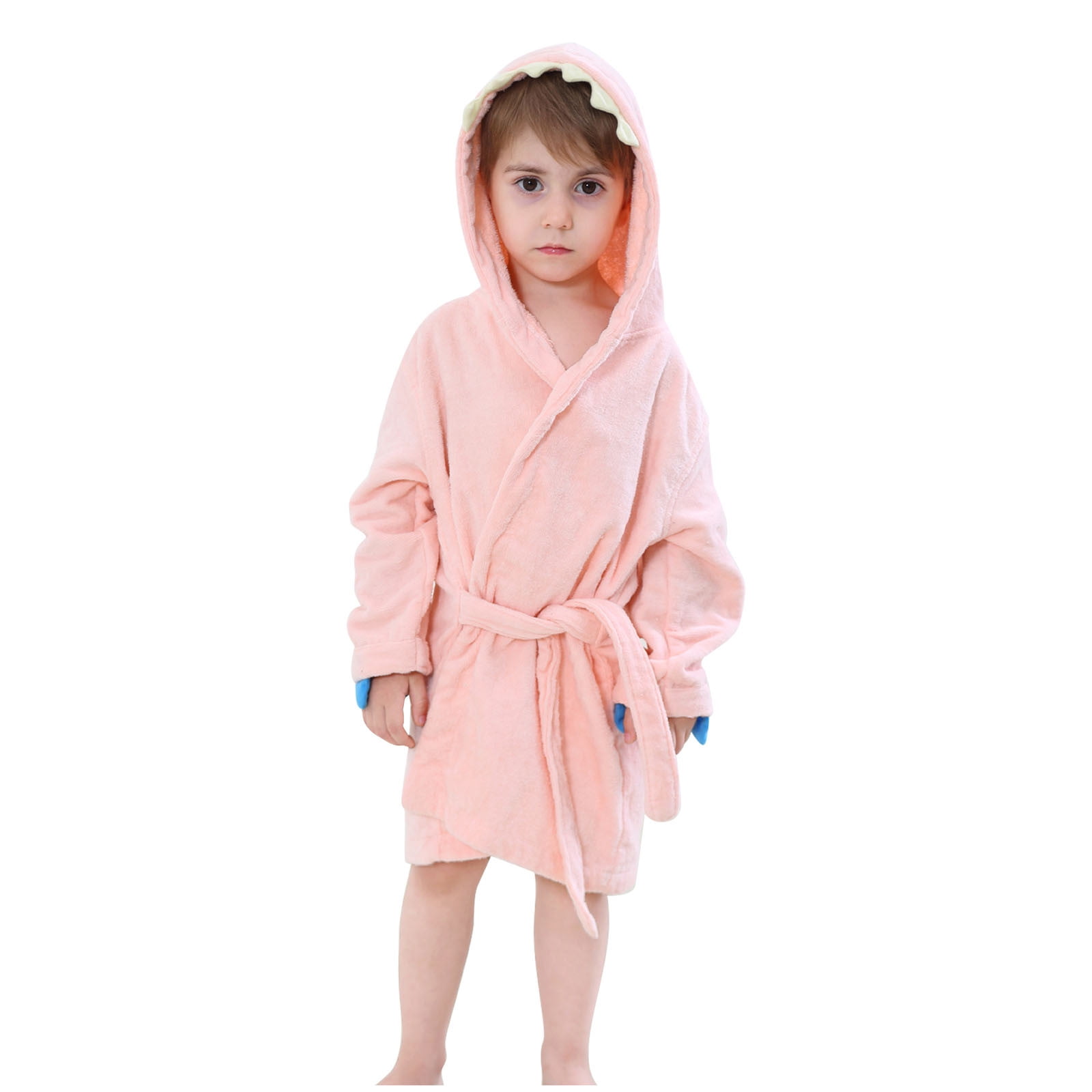 AJTQTH Boys Girls Bathrobe Kids Toddler Winter Flanned Thick Warm Long ...