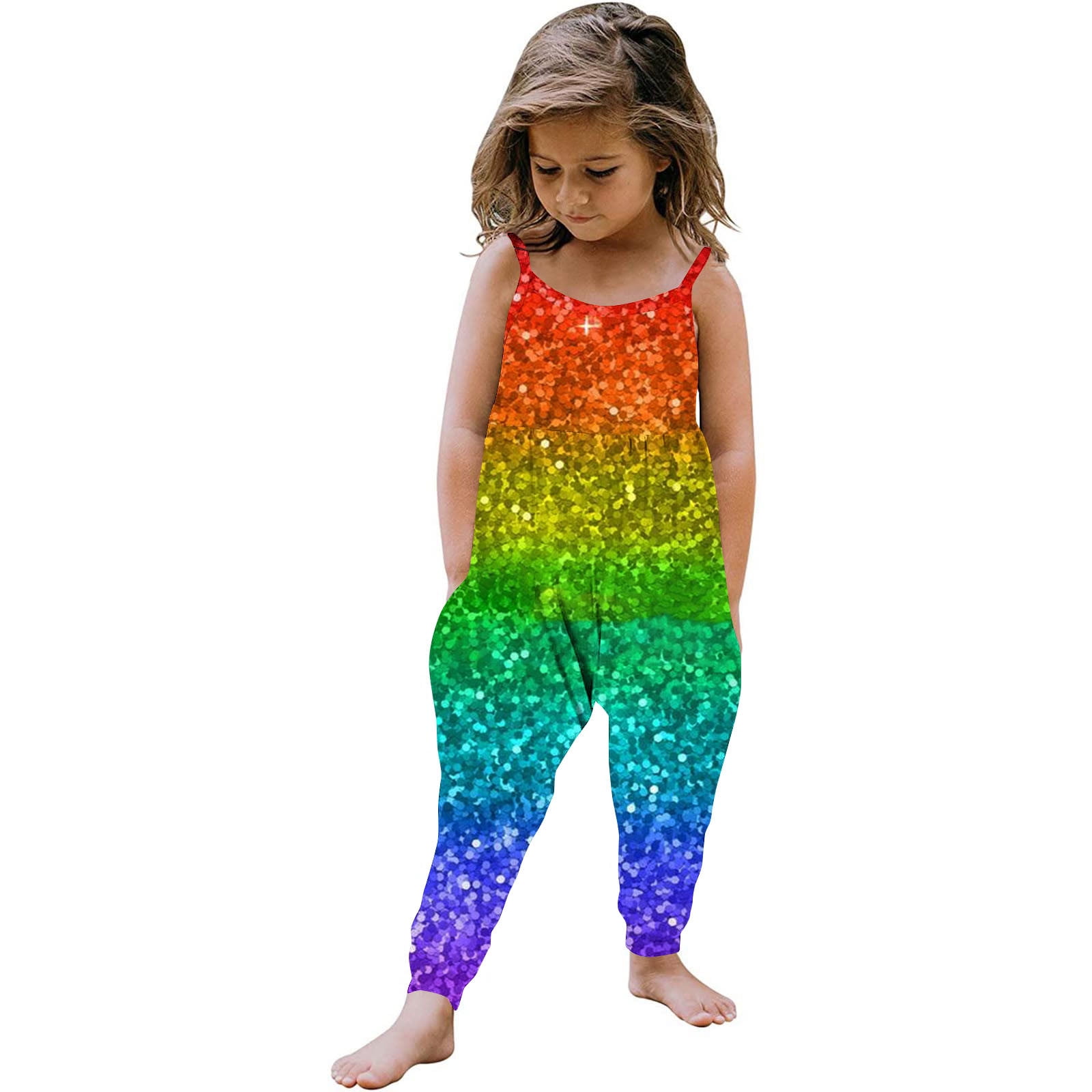 AJTQTH Cute Kids Girls One Piece Jumpsuits Funny Colorful Striped ...