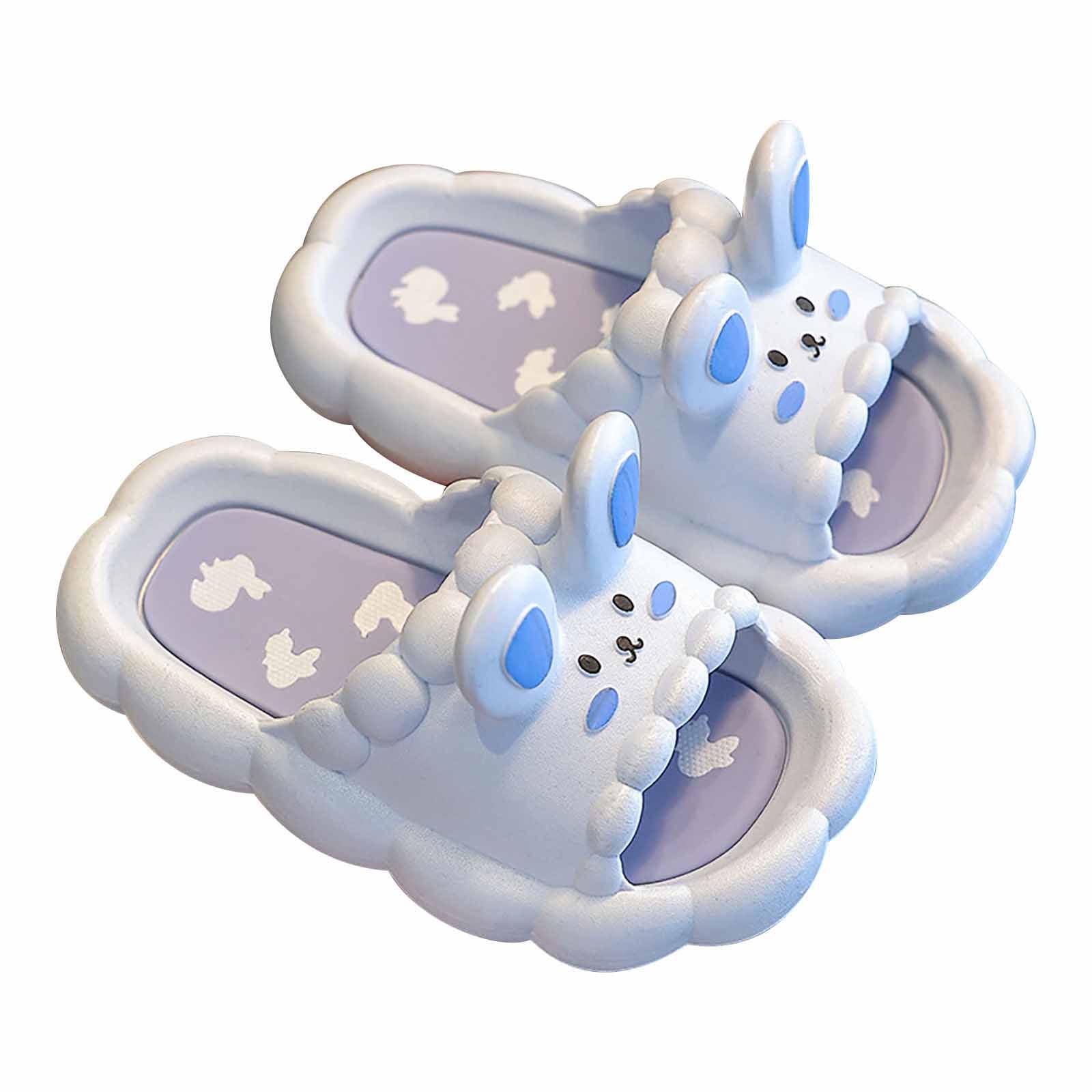 AJTQTH Girls Cloud Slides Toddler Kids Cute Cartoon Slippers Non-Slip Shower Sandals Cushioned ...