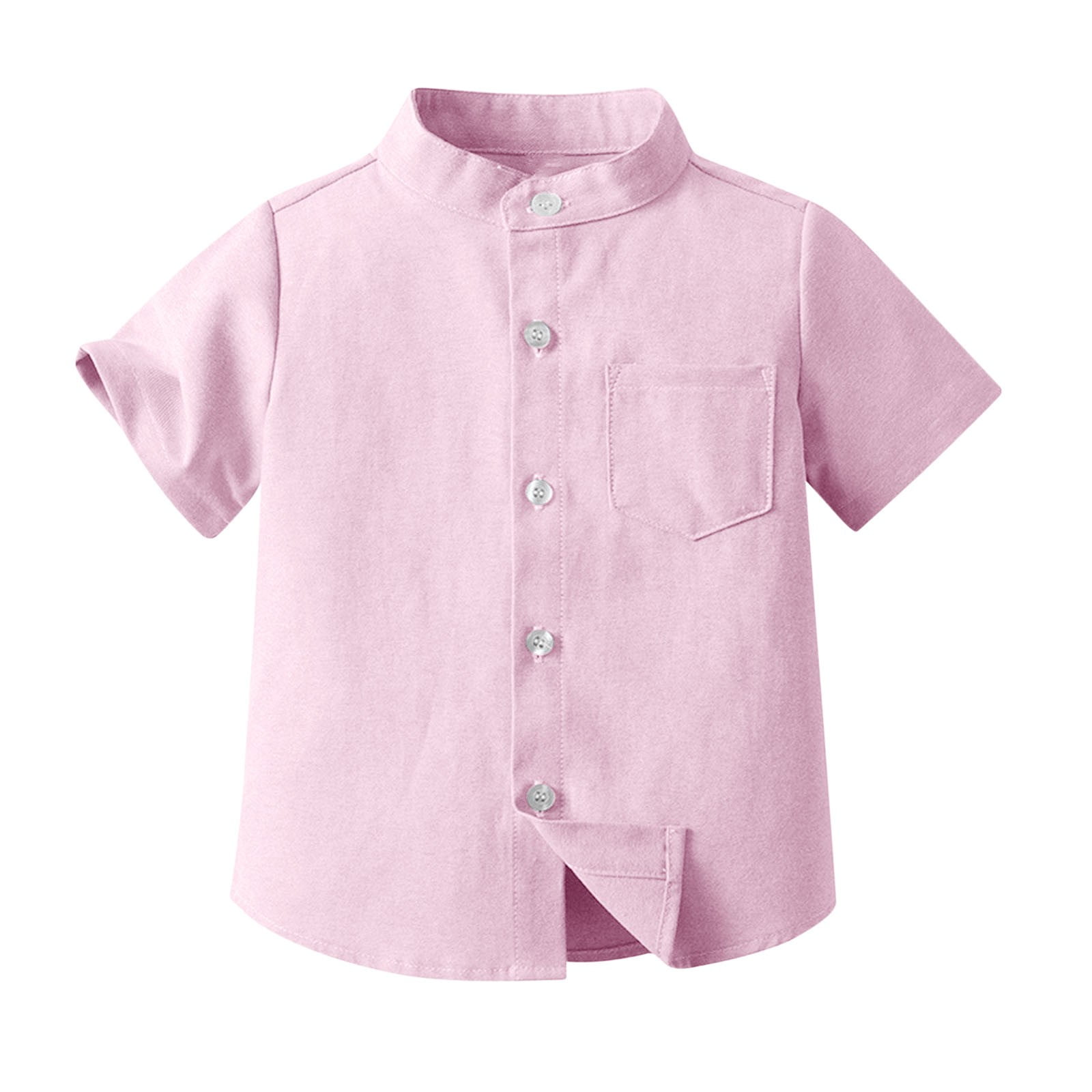 AJTQTH Kids Stand Neck Oxford Shirt Boys Cute Button Clouse Short ...
