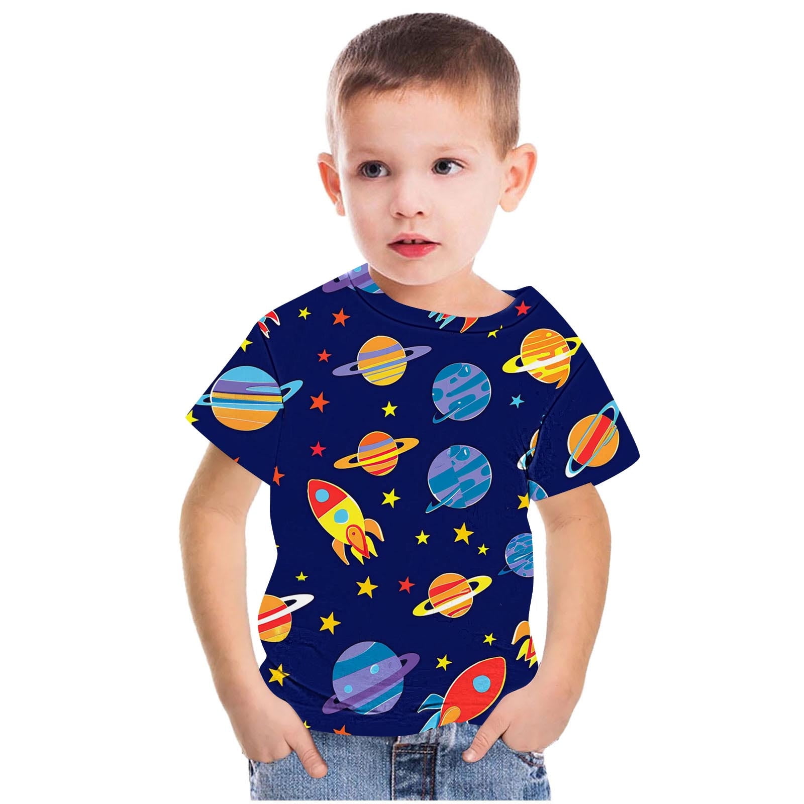 AJTQTH Short Sleeve Tees for Kids Girls Boys Unisex Round Neck Cute ...