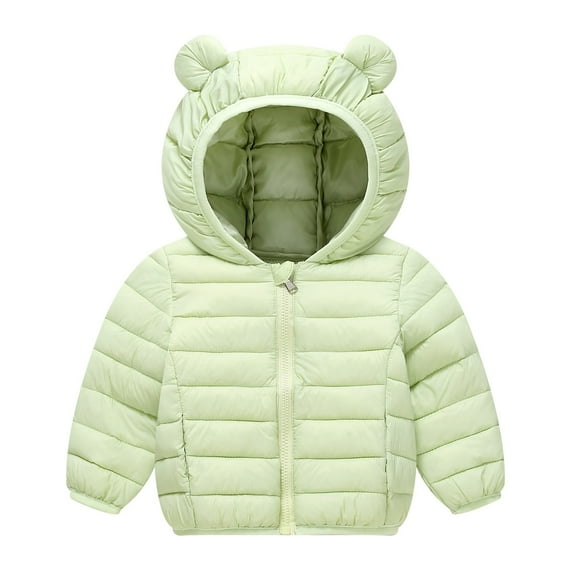 AJTQTH Winter Down Hoodie Coats for Kids Baby Boys Girls Light Puffer Full Zip up Long Sleeve ...