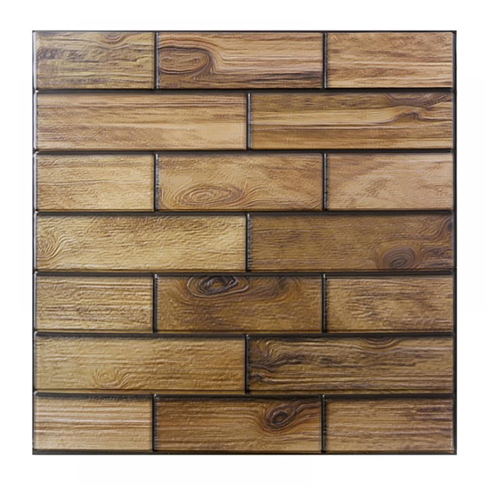 AJZIOJIRO 1Pcs 3D Tile Stickers Splash-proof Imitation Wood PVC Wall ...