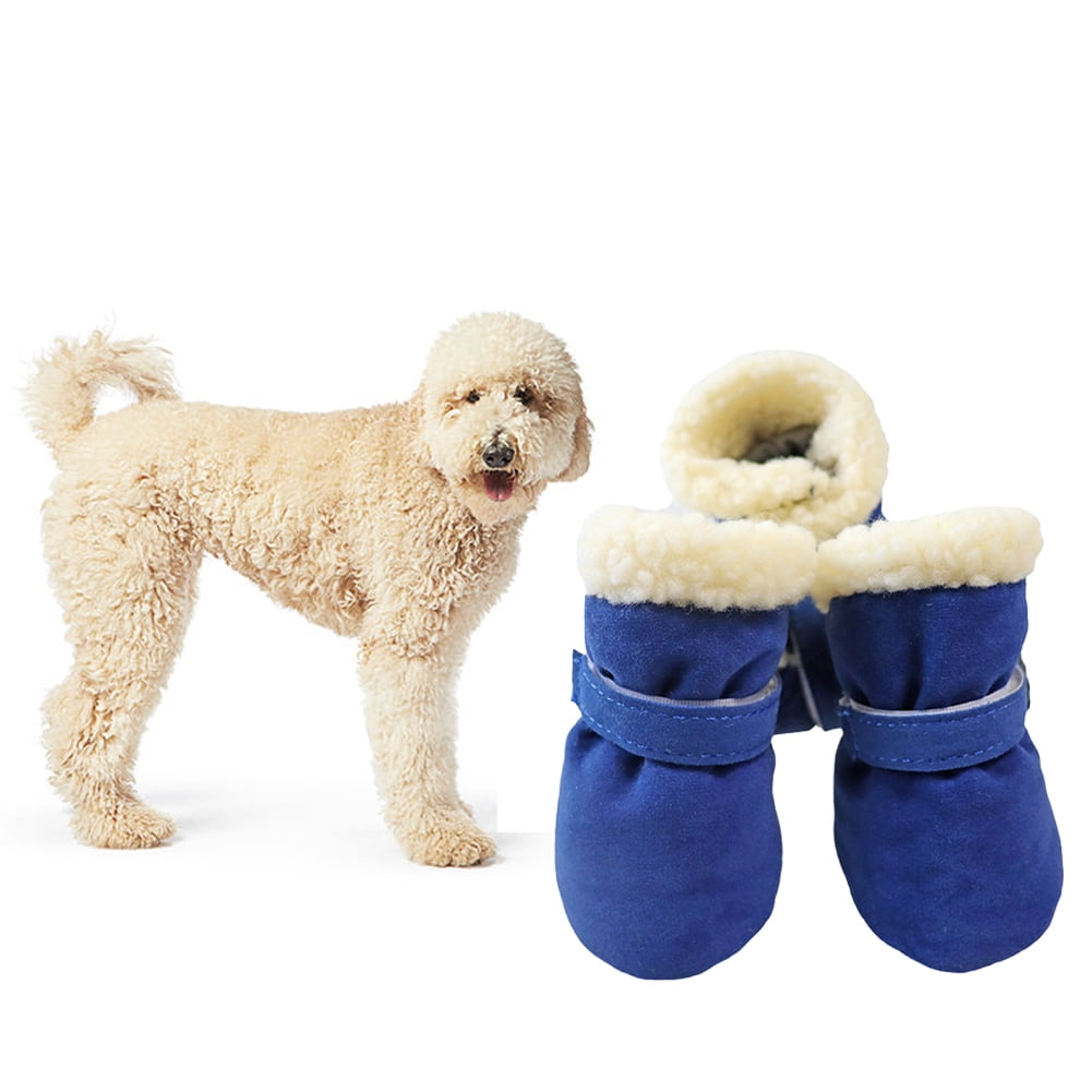 AJZIOJIRO Dog Shoes Winter Thick Plush Dog Booties for Outdoor Walking ...