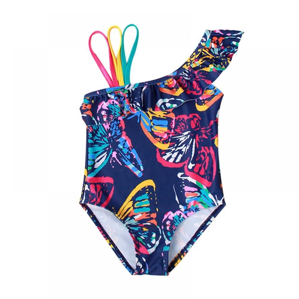 AJZIOJIRO Girl One Piece Swimsuit Ruffle Strap Cartoon Princess ...