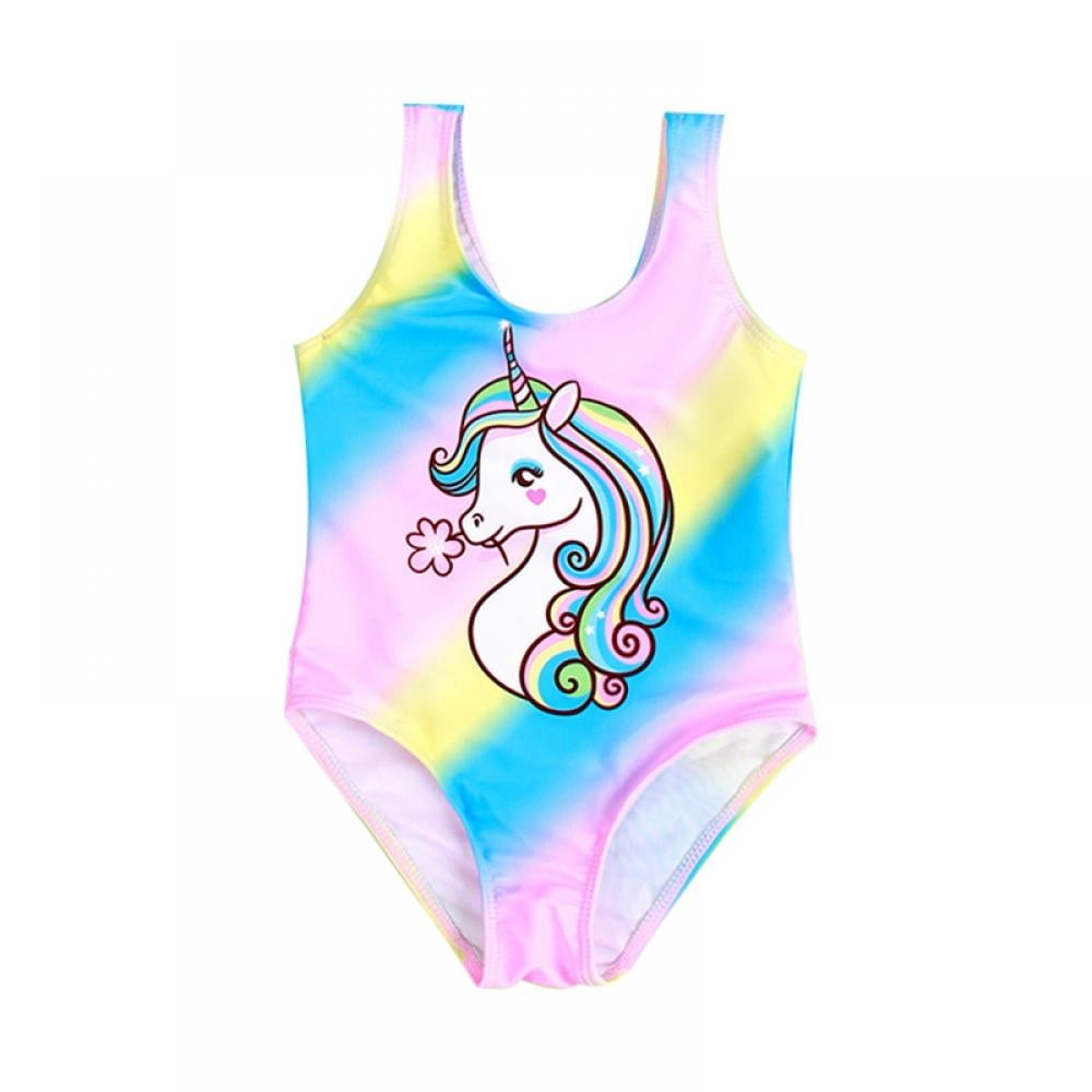 AJZIOJIRO Girl One Piece Swimsuit Ruffle Strap Cartoon Princess ...