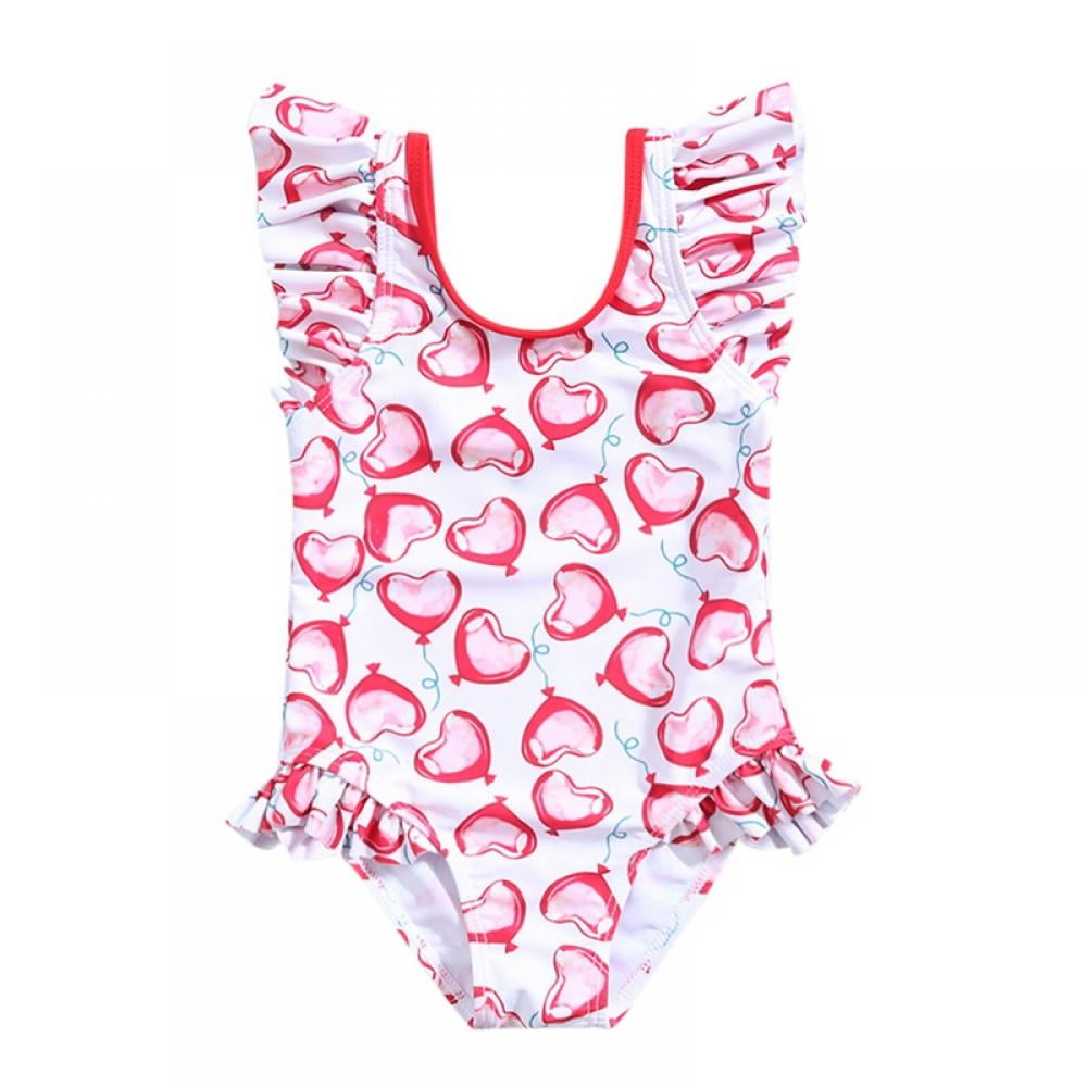 AJZIOJIRO Girl One Piece Swimsuit Ruffle Strap Cartoon Princess ...