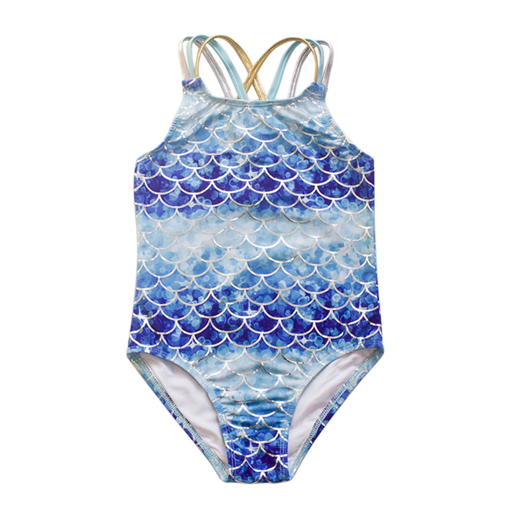 AJZIOJIRO Kids Girls One Piece Bathing Suit, Childrens Printed Beach ...