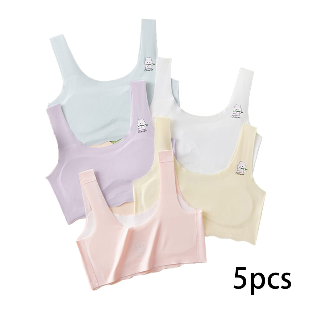 AJZIOJIRO Kids Girls Seamless Stretch Bra Invisible Dig-Free Teen Bras ...