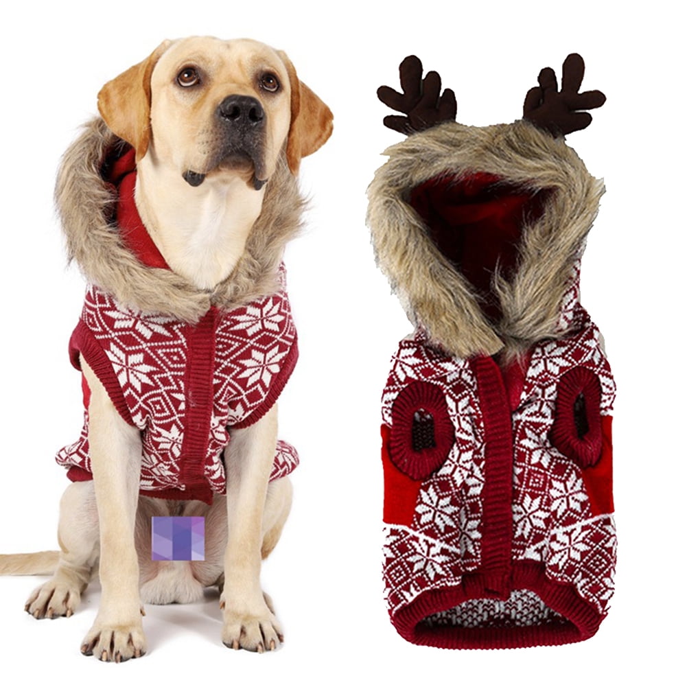 AJZIOJIRO Large Dogs Hooded Vest,Pets Clothes,Super Warm Zipper Dog ...