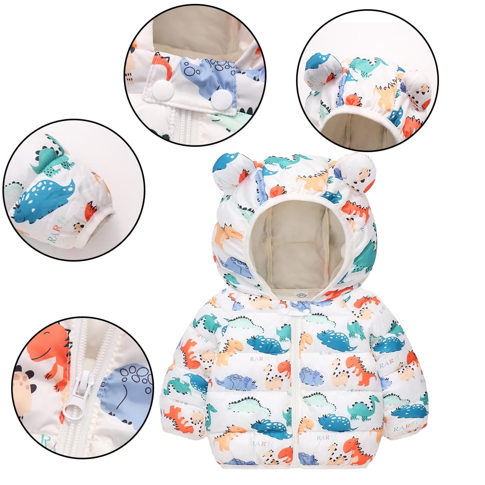 AJZIOJIRO Newborn Baby Unisex down Cotton Jacket Print Hooded down ...