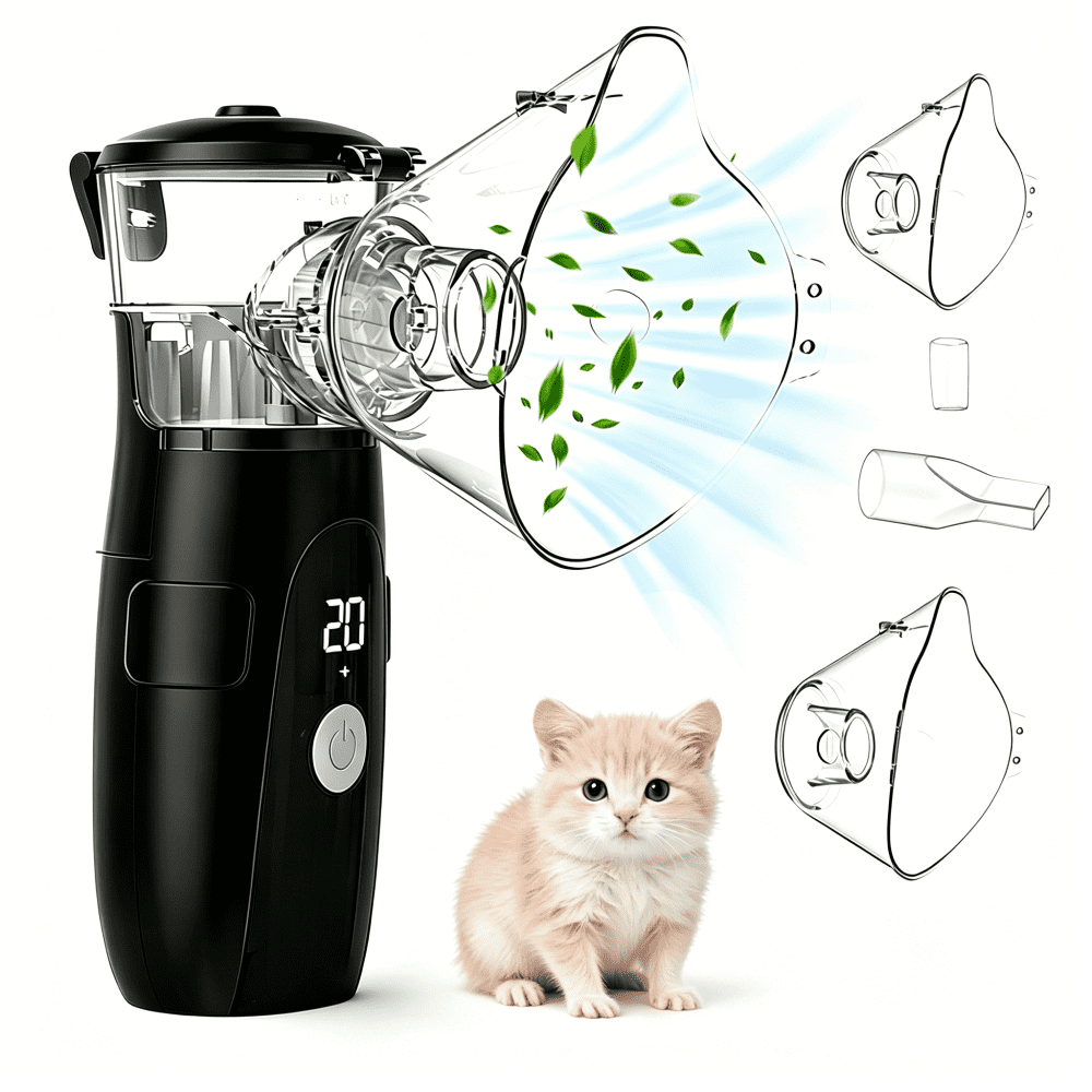 AJZIOJIRO Portable Small Pet Humidifier With Led Display, Rechargeable ...