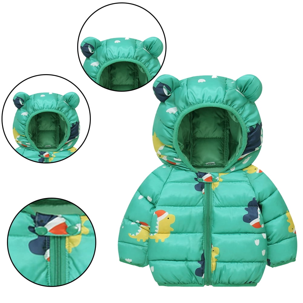 AJZIOJIRO Toddler Kids Boys Girls Hooded down Jacket Coat,Winter Warm 3D Print Zip up Baby ...