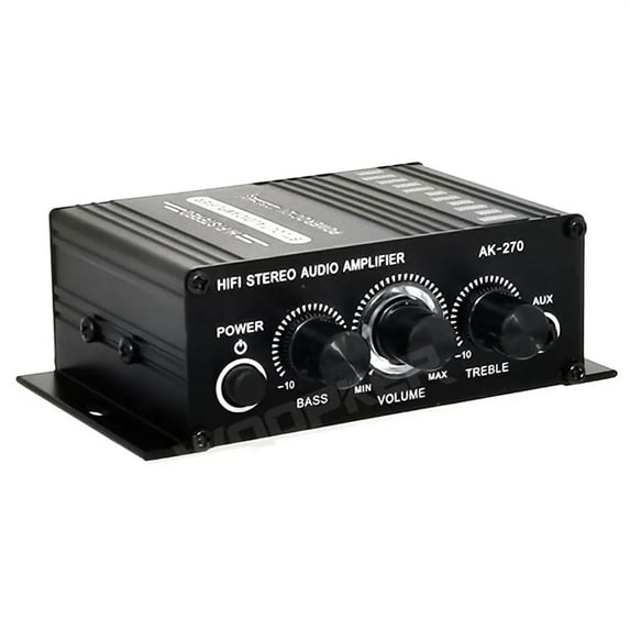 AK-270 HIFI Amplifier Channel 2.0 Stereo Sound Amp Bass Trebl for Home ...