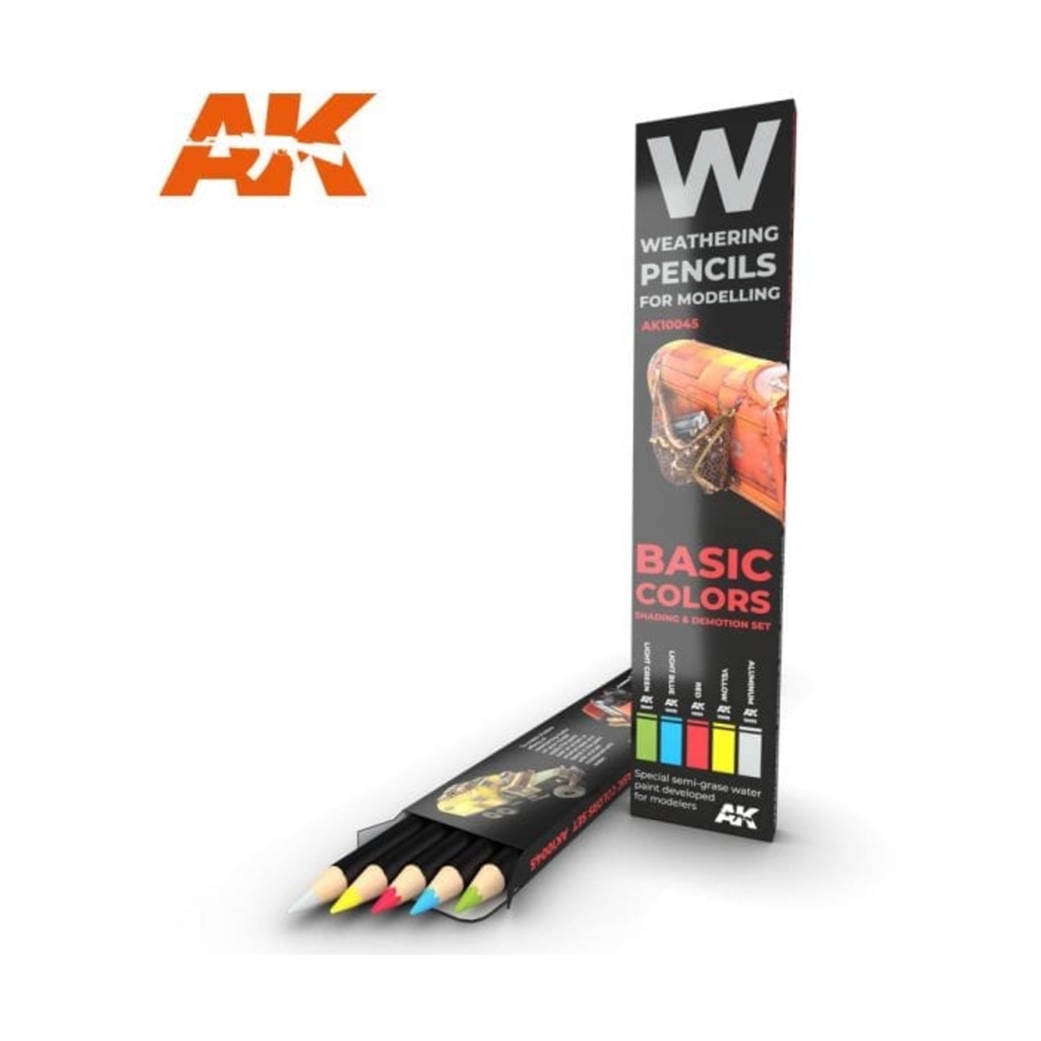 AK Interactive Weathering Pencils Basic Colors Shading & Demolition Set of 5 - Walmart.com