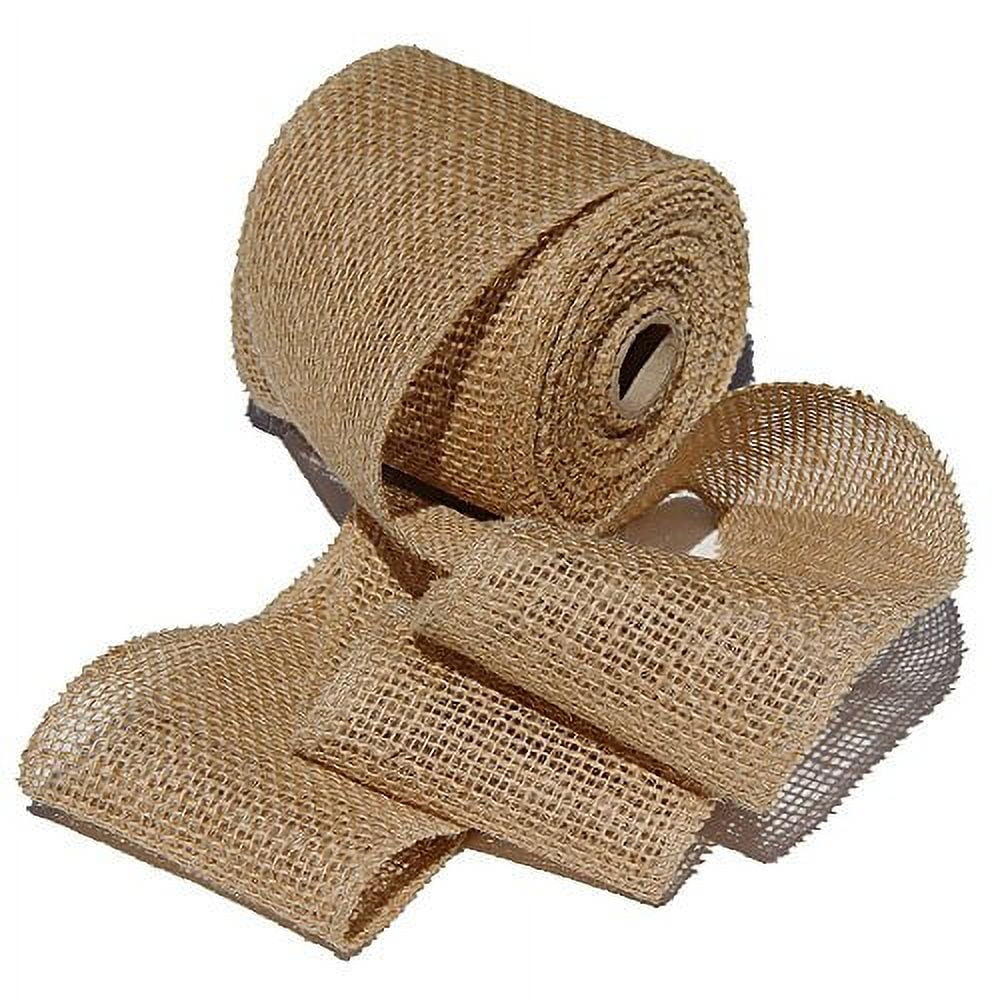 AK TRADING BUR4-10YDS-NAT Burlap Jute Ribbon, 4" L x 4" H x 4" W ...