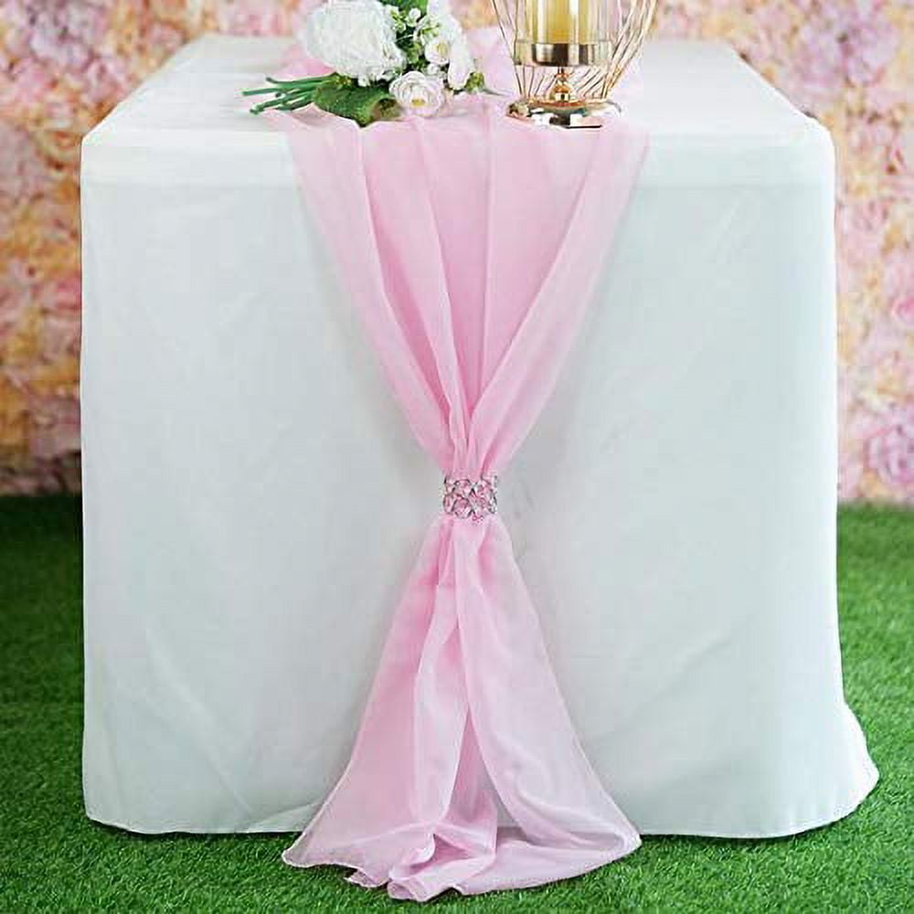 AK TRADING CO. 27" x 120" Wide Chiffon Elegant Table Runner/Overlay ...