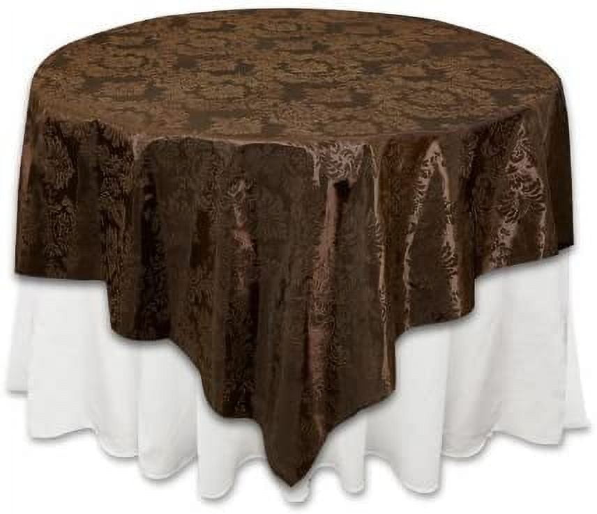 AK TRADING CO. 60" x 60" Two Tone Damask Flocked Square Table Top Cover ...
