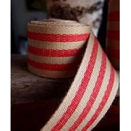 AK-Trading Polyester Blend Burlap Webbing Ribbon with Stitching, 1.5 ...