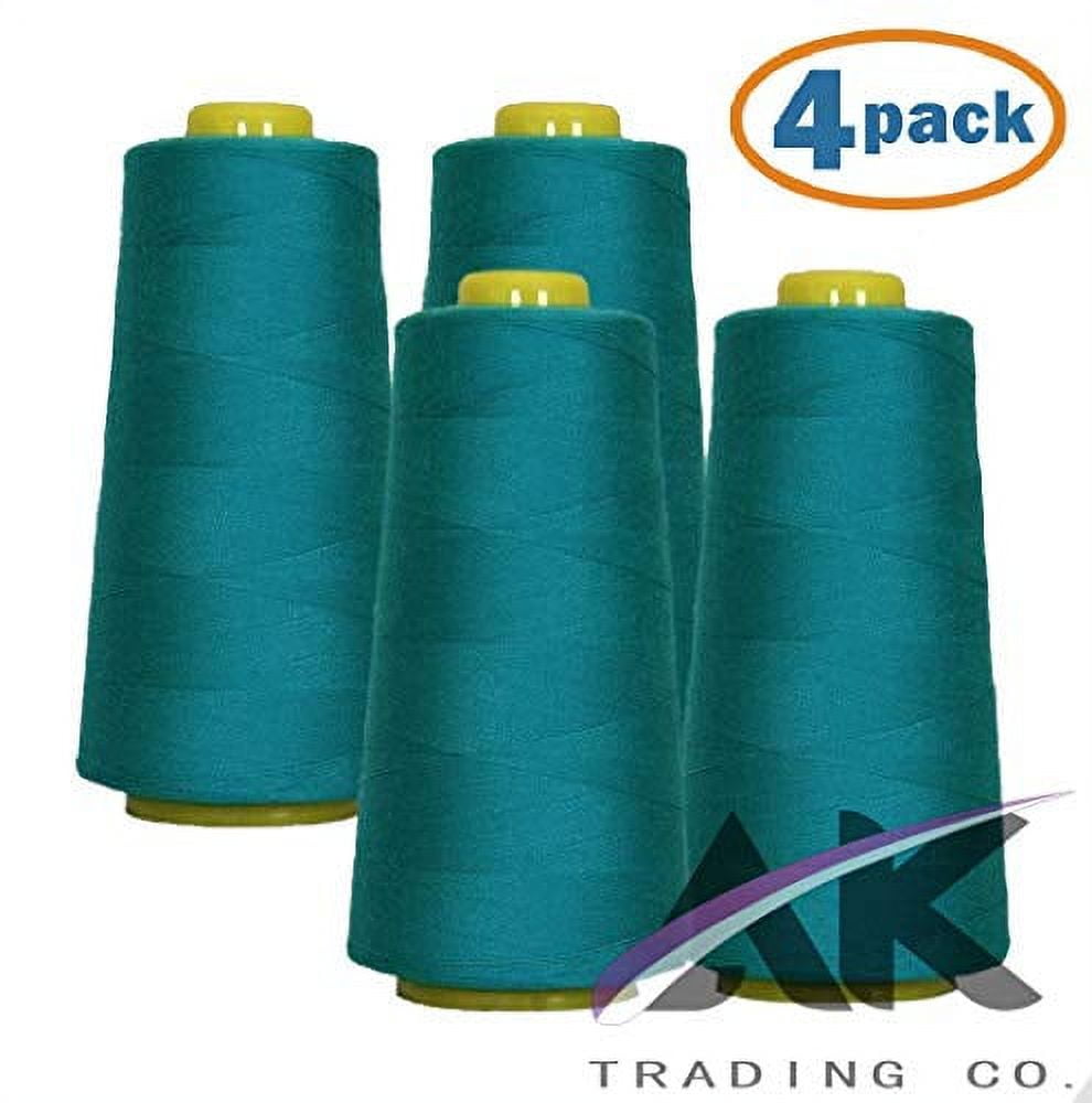 AK Trading 4-Pack Aquamarine All Purpose Sewing Thread Cones (6000 ...