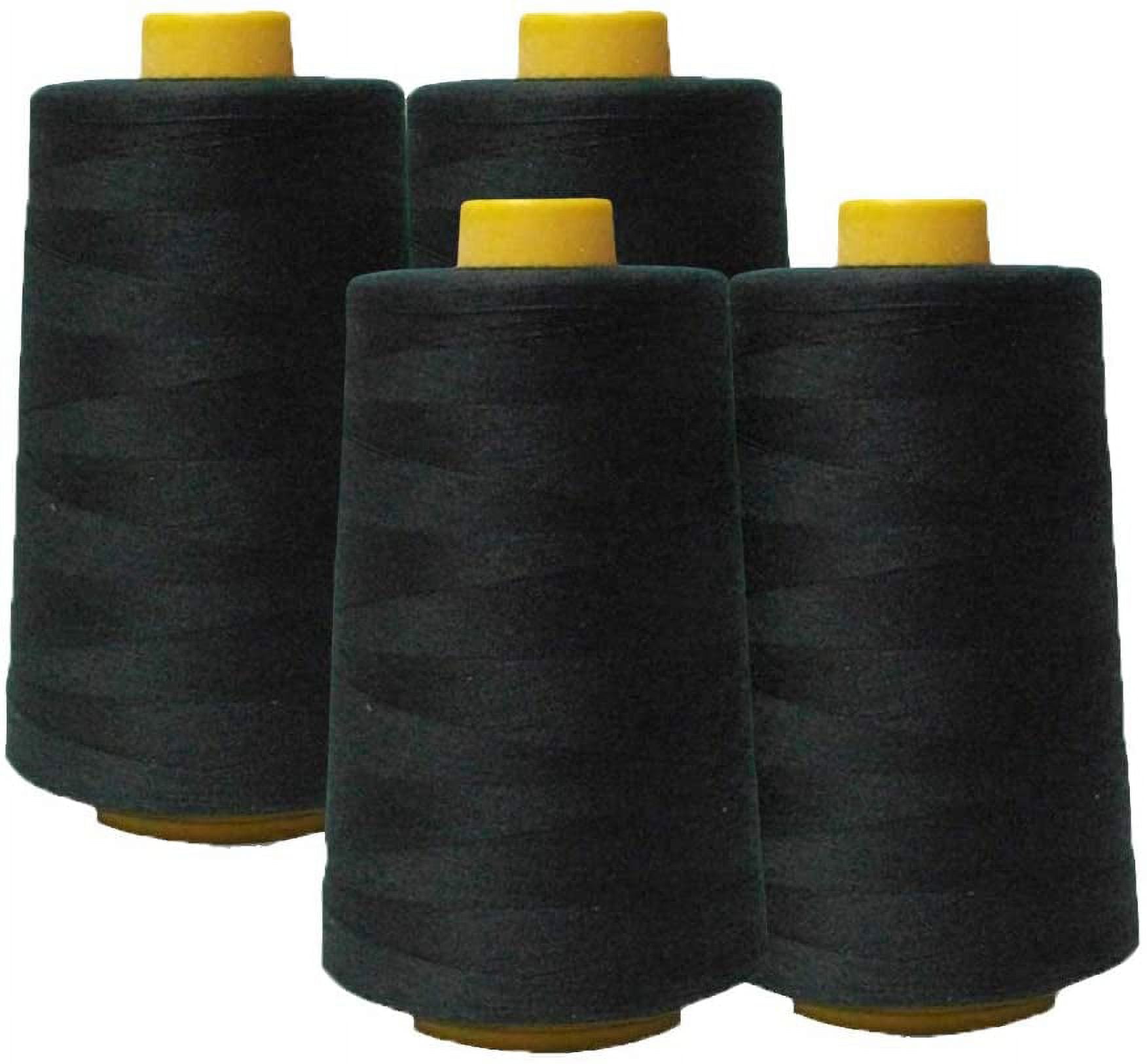 AK Trading 4-Pack Black All Purpose Sewing Thread Cones (6000 Yards ...