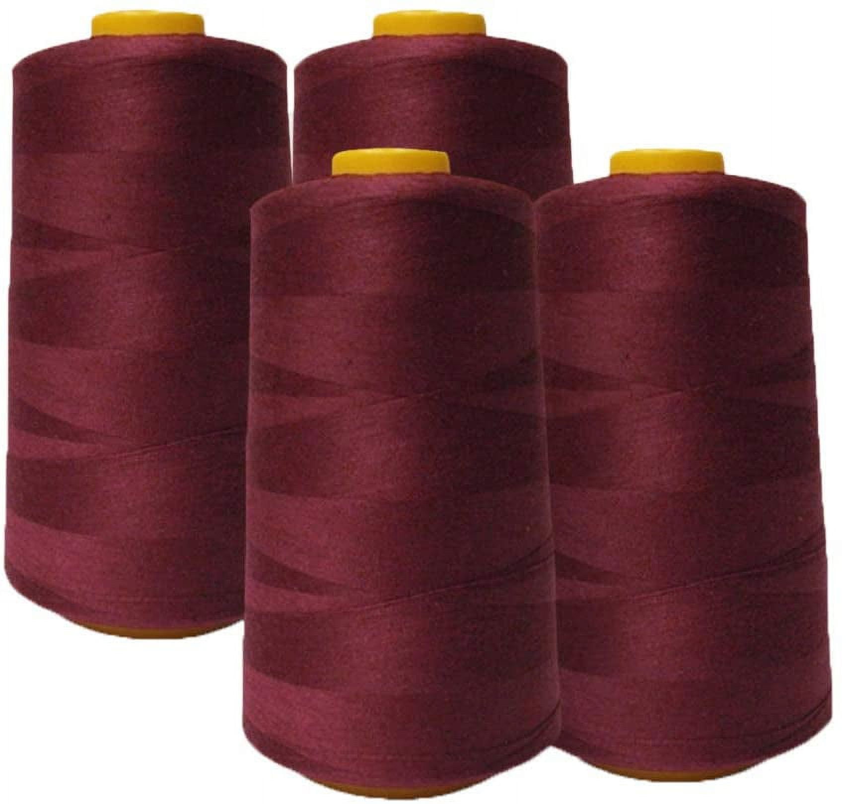 AK Trading 4-Pack Burgundy All Purpose Sewing Thread Cones (6000 Yards ...
