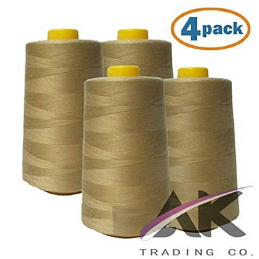 ThreadNanny Black Polyester Threads, 4 Large Cones (3000 yards each ...