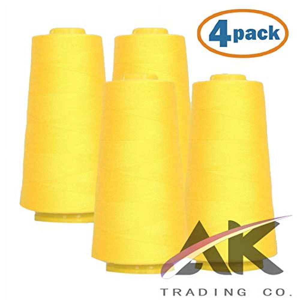 AK Trading 4-Pack Dark Yellow Polyester Sewing Thread Cones (6000 Yards ...