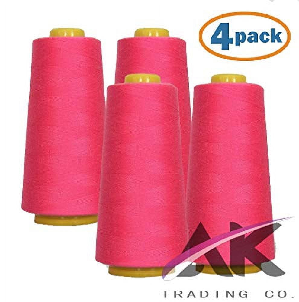 AK Trading 4-Pack Fuchsia All Purpose Sewing Thread Cones (6000 Yards ...
