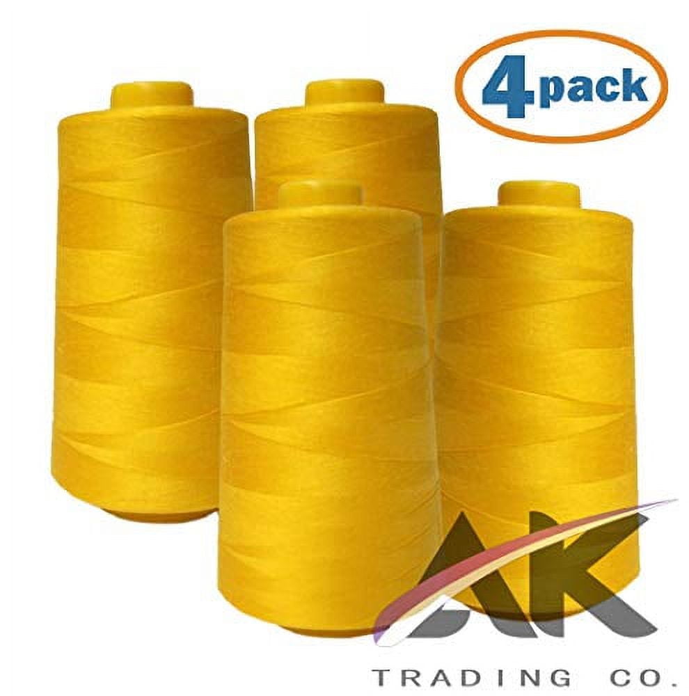 AK Trading 4-Pack Gold All Purpose Sewing Thread Cones (6000 Yards Each ...