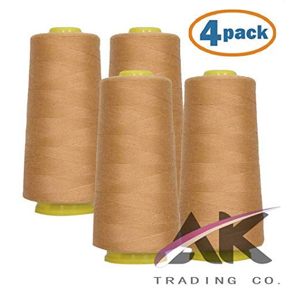 AK Trading 4-Pack Light TAN All Purpose Sewing Thread Cones (6000 Yards ...