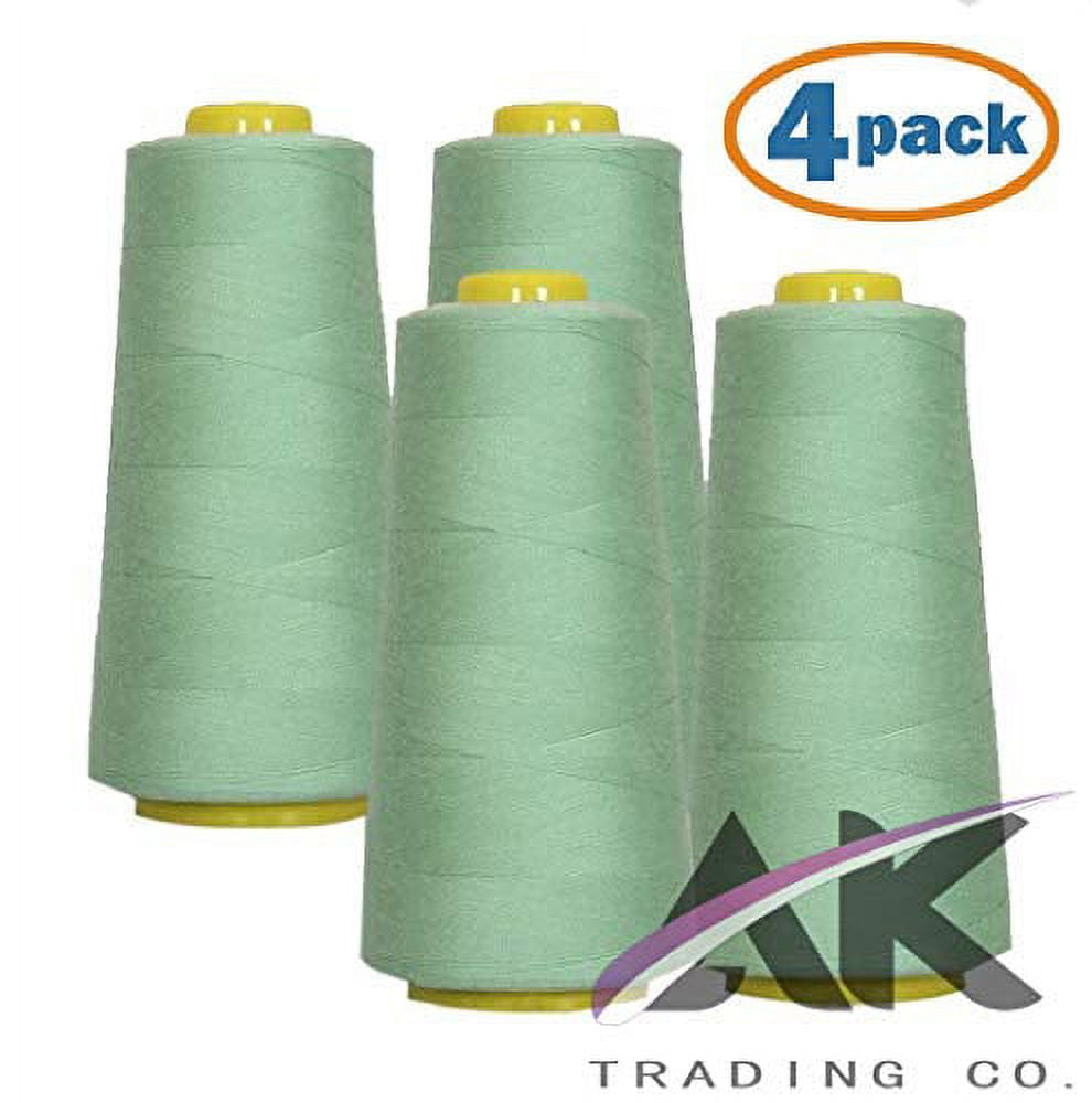 AK Trading 4-Pack Mint Green All Purpose Sewing Thread Cones (6000 ...