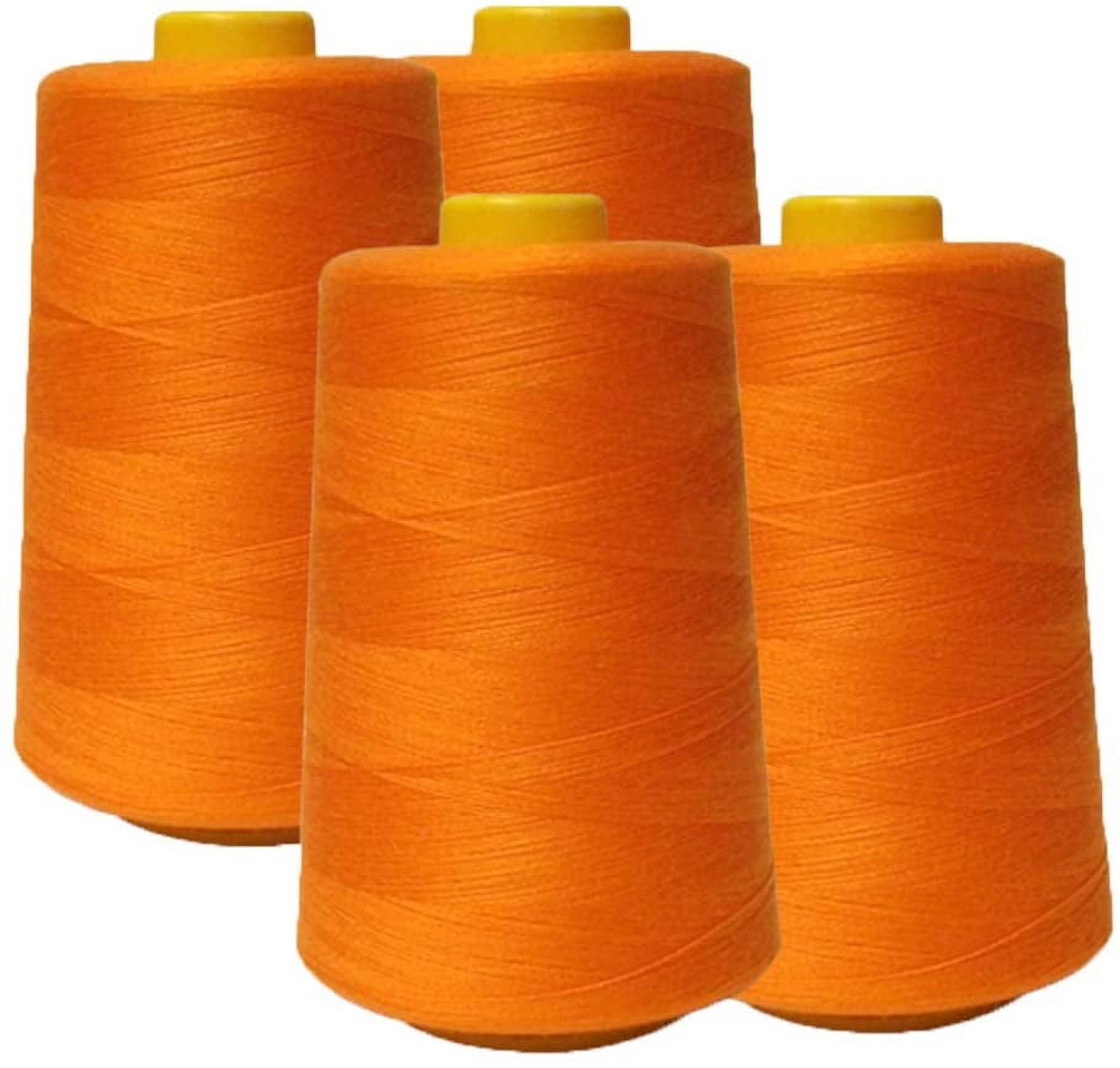 AK Trading Co 4-Pack Orange Polyester Sewing Thread Cones, 6000 Yards ...