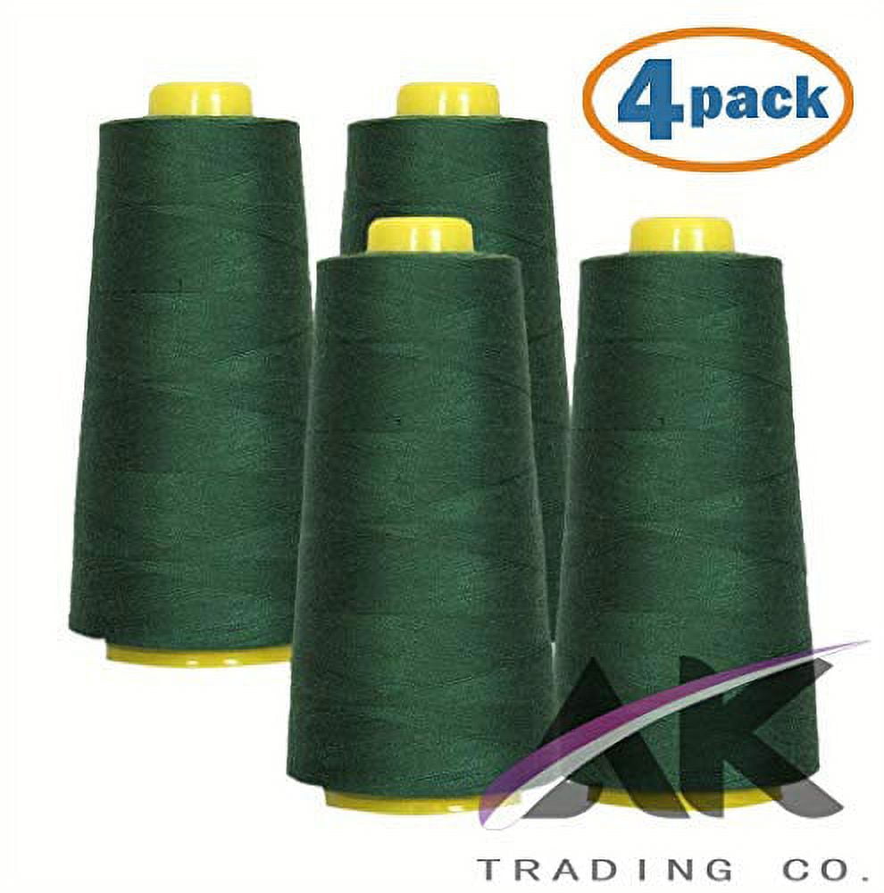 AK Trading 4-Pack Pine Green All Purpose Sewing Thread Cones (6000 ...