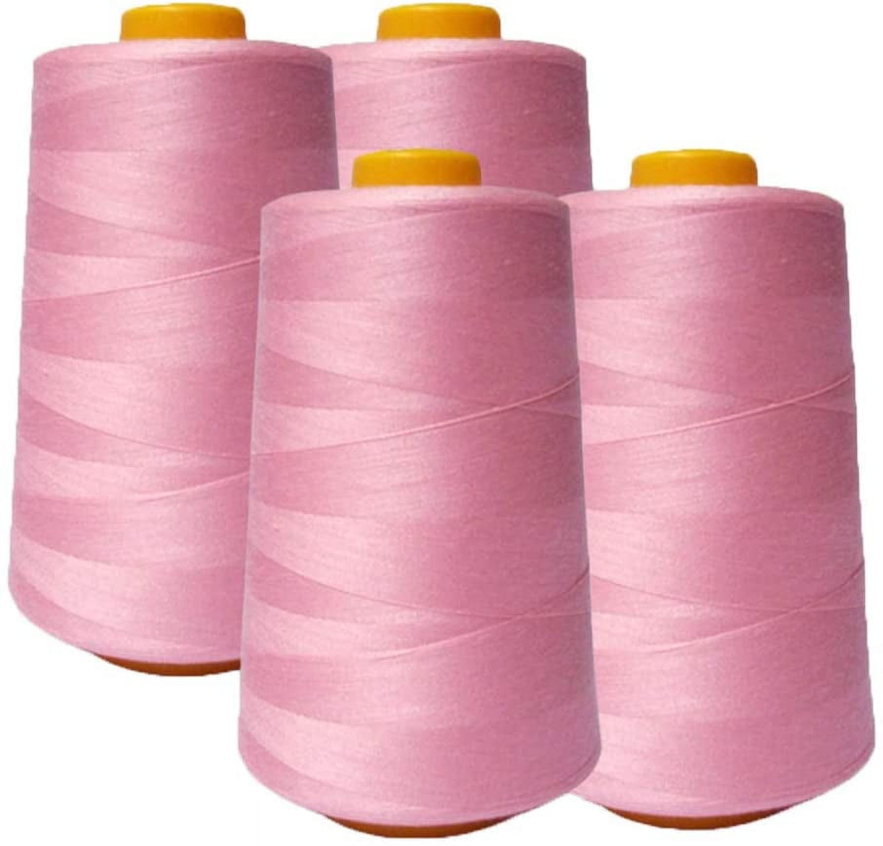 AK Trading 4-Pack Pink All Purpose Sewing Thread Cones (6000 Yards Each ...