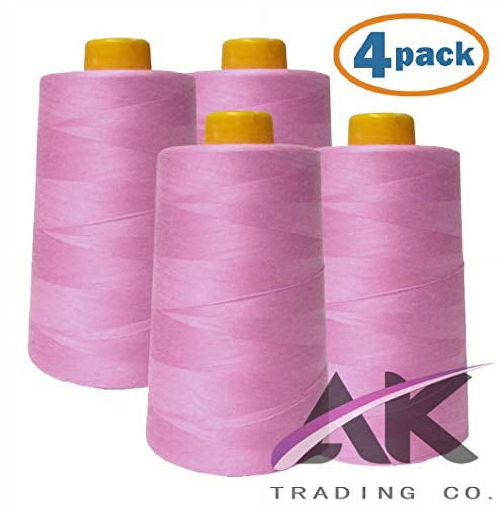 AK Trading 4-Pack Rose Pink All Purpose Sewing Thread Cones (6000 Yards ...